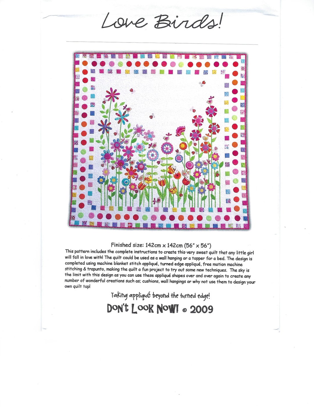 LOVE BIRDS Quilt Pattern Don't Look Now - Etsy