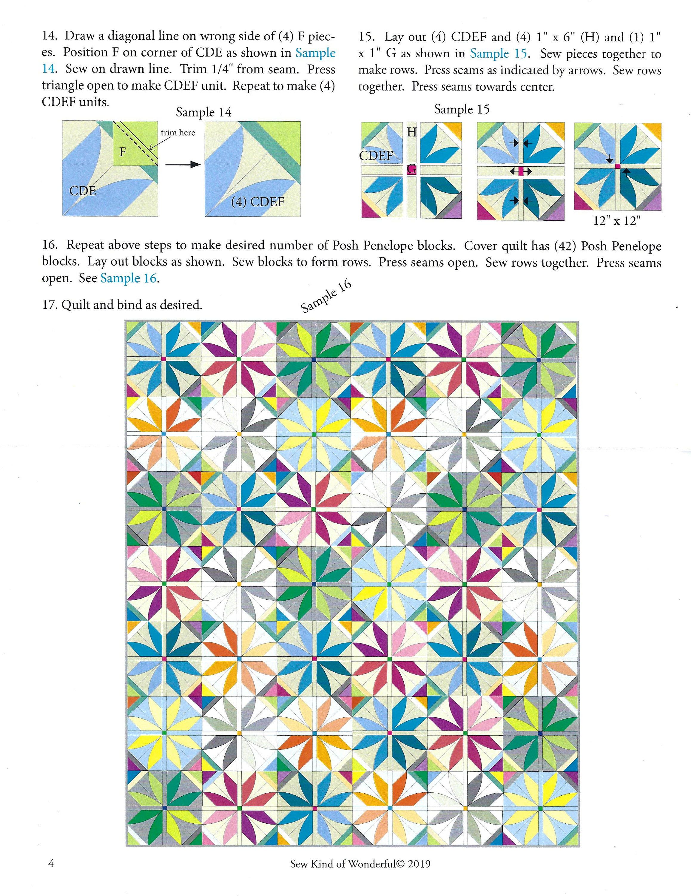 POSH PENELOPE - Quilt Pattern - Sew Kind of Wonderful - Etsy