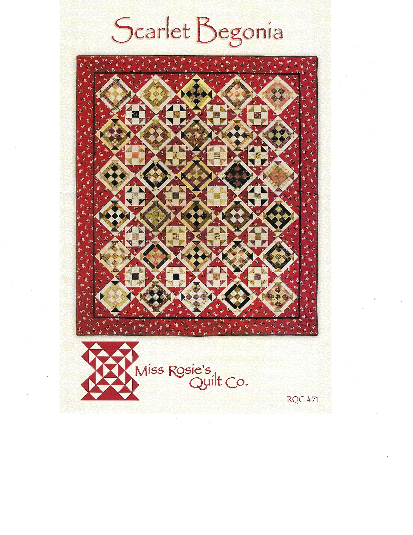 SCARLET BEGONIA - Pieced Quilt Pattern - Miss Rosie's Quilt Co. - Etsy