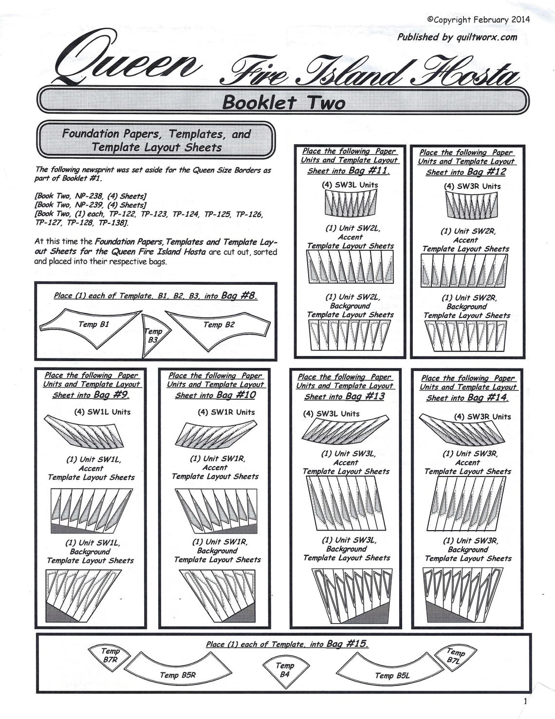 FIRE ISLAND HOSTA Queen - Foundation Quilt Pattern - Quiltworx - Etsy