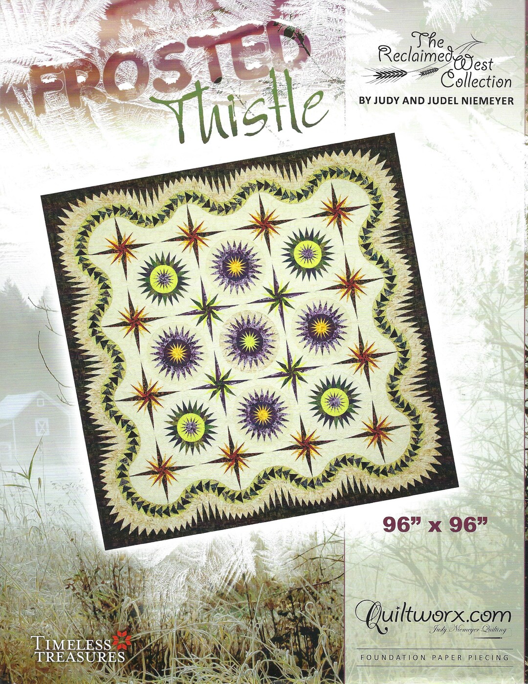 FROSTED THISTLE - Foundation Quilt Pattern - Quiltworx - Etsy
