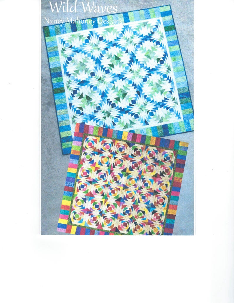 WILD WAVES Pieced Quilt Pattern Nancy Mahoney - Etsy