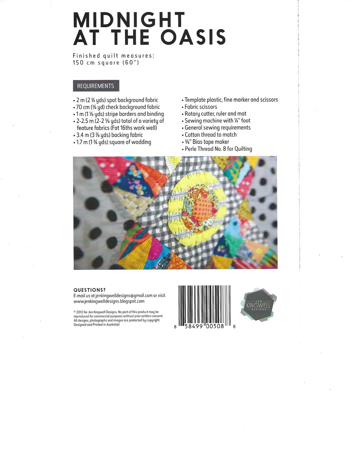 MIDNIGHT at the OASIS - Quilt Pattern - Jen Kingwell - Etsy