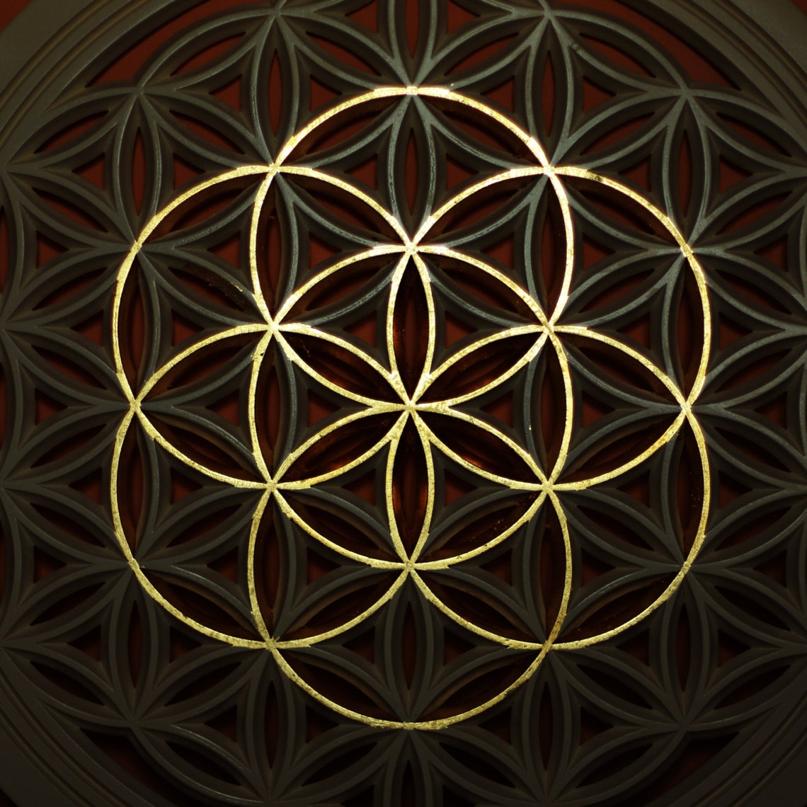 Flower of Life Wall Art Gold Seed of Life - Etsy