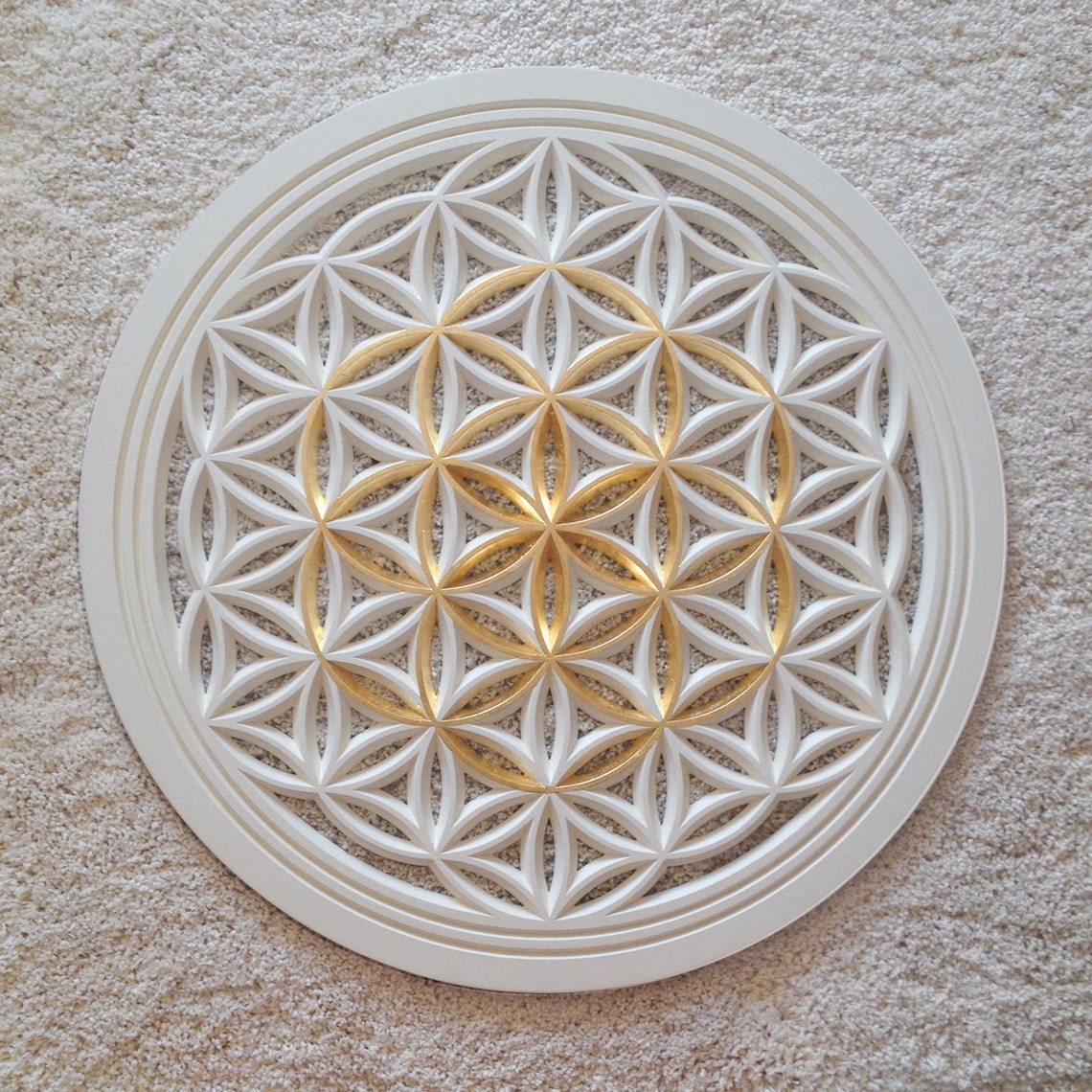 Flower of Life Wall Art Gold Seed of Life - Etsy