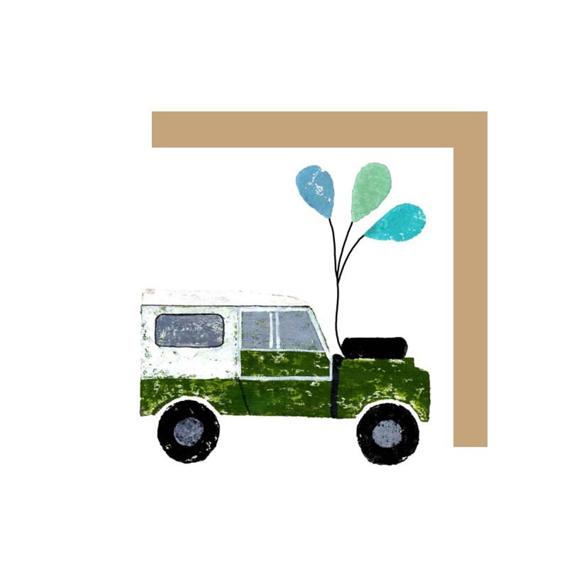 Land Rover With Balloons Birthday Card - Etsy