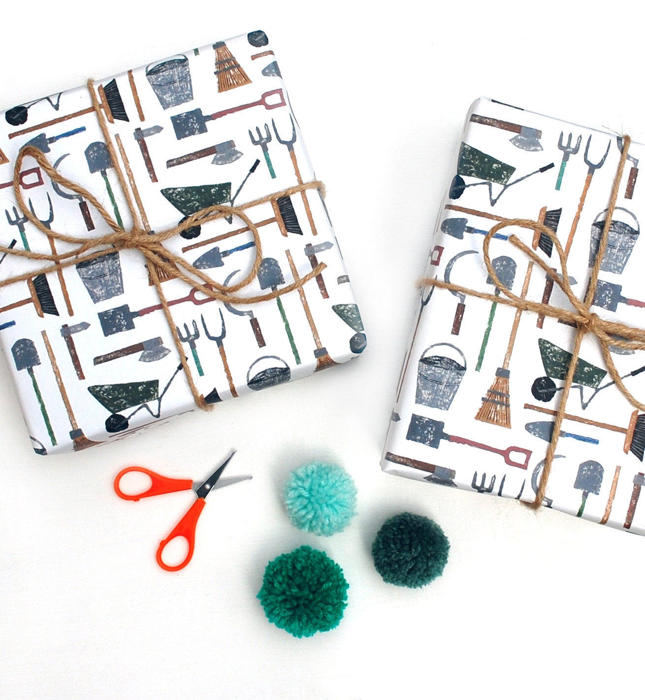 2 Sheets of Garden Tools Wrapping Paper - Etsy