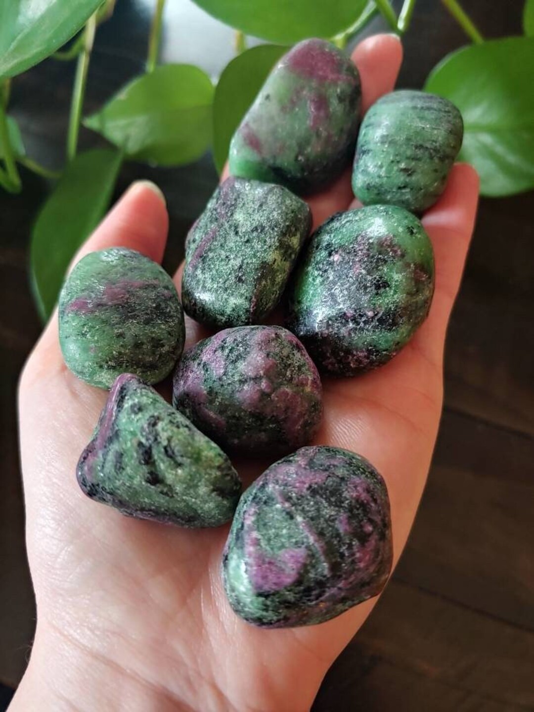 Ruby Zoisite Tumbled Stones Approximately 1.25" - 1.75" Large Anyolite Natural Crystal Healing ...