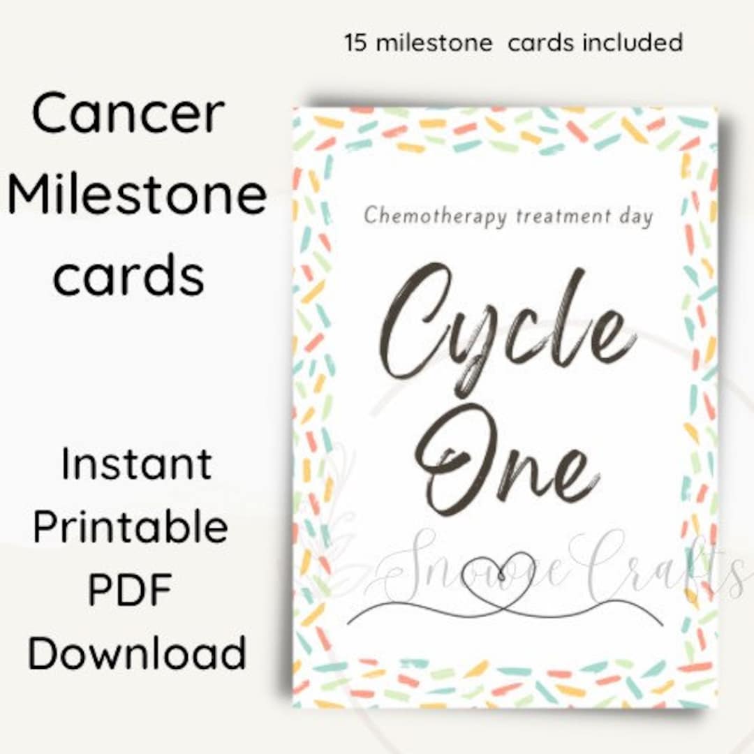 Cancer Milestone Cards Colourful Edition // Set of 11, Printable ...