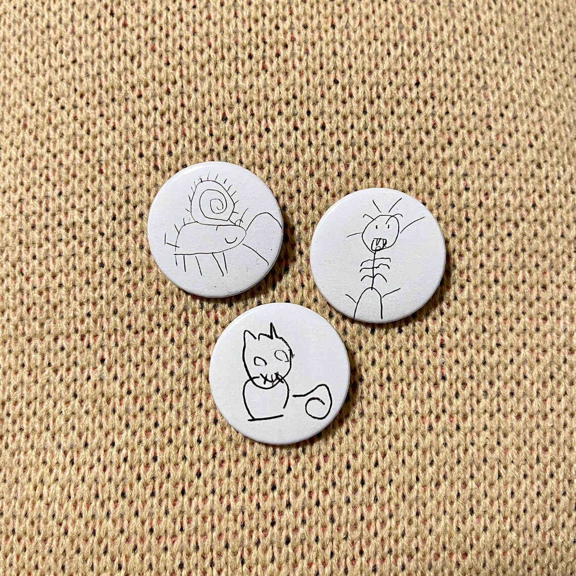 Children Hand-drawn Handmade Badges, Cute and Lovely for Gift, Kid ...