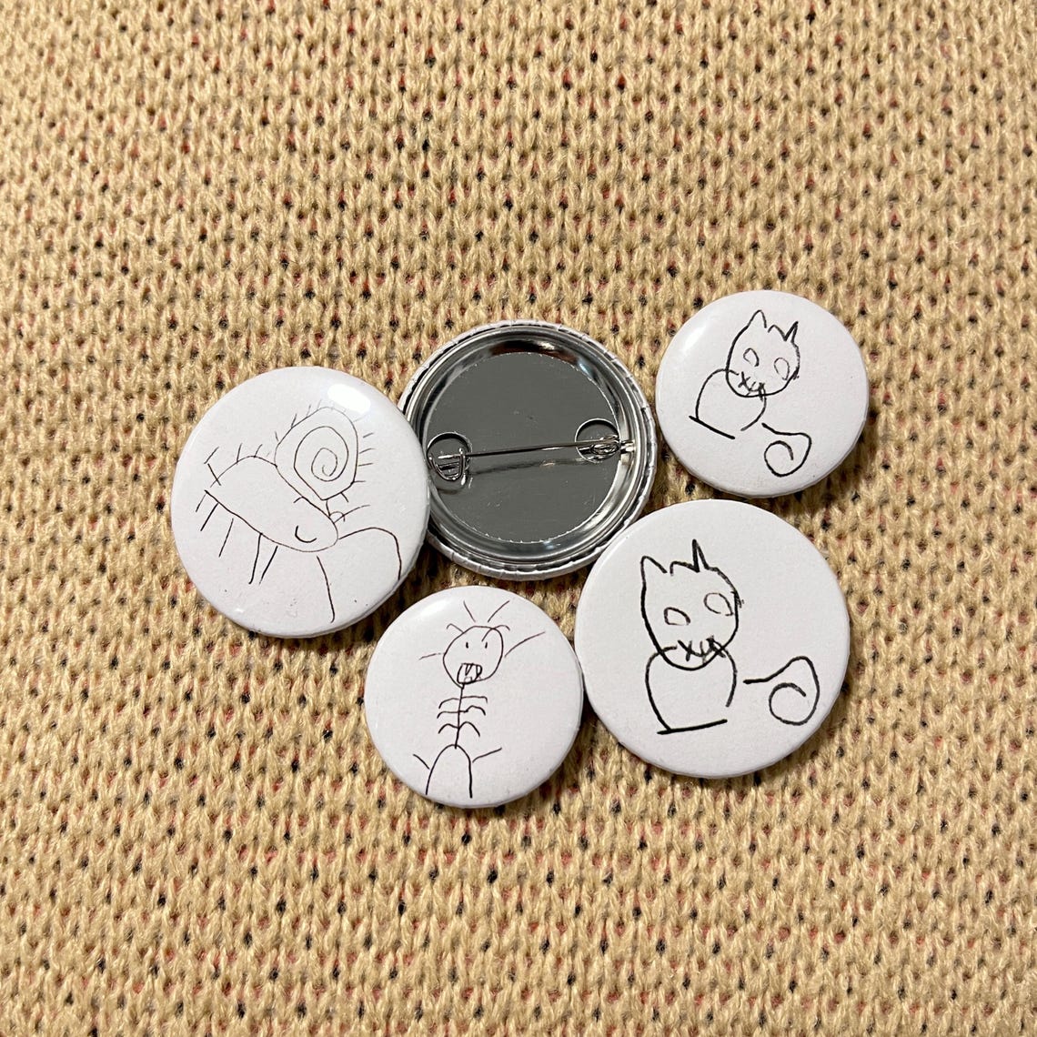Children Hand-drawn Handmade Badges, Cute and Lovely for Gift, Kid ...