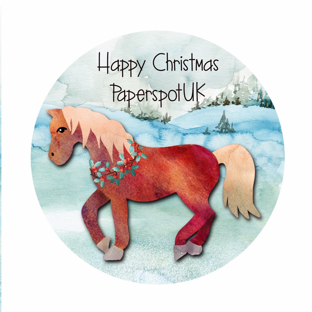 Sheet of Christmas Pony Horse Sticker for Envelopes and Parcels - Etsy