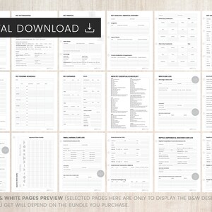 Pet Profile Sheet Multiple Pets | Printable | Pet Care Planner | Pet ...