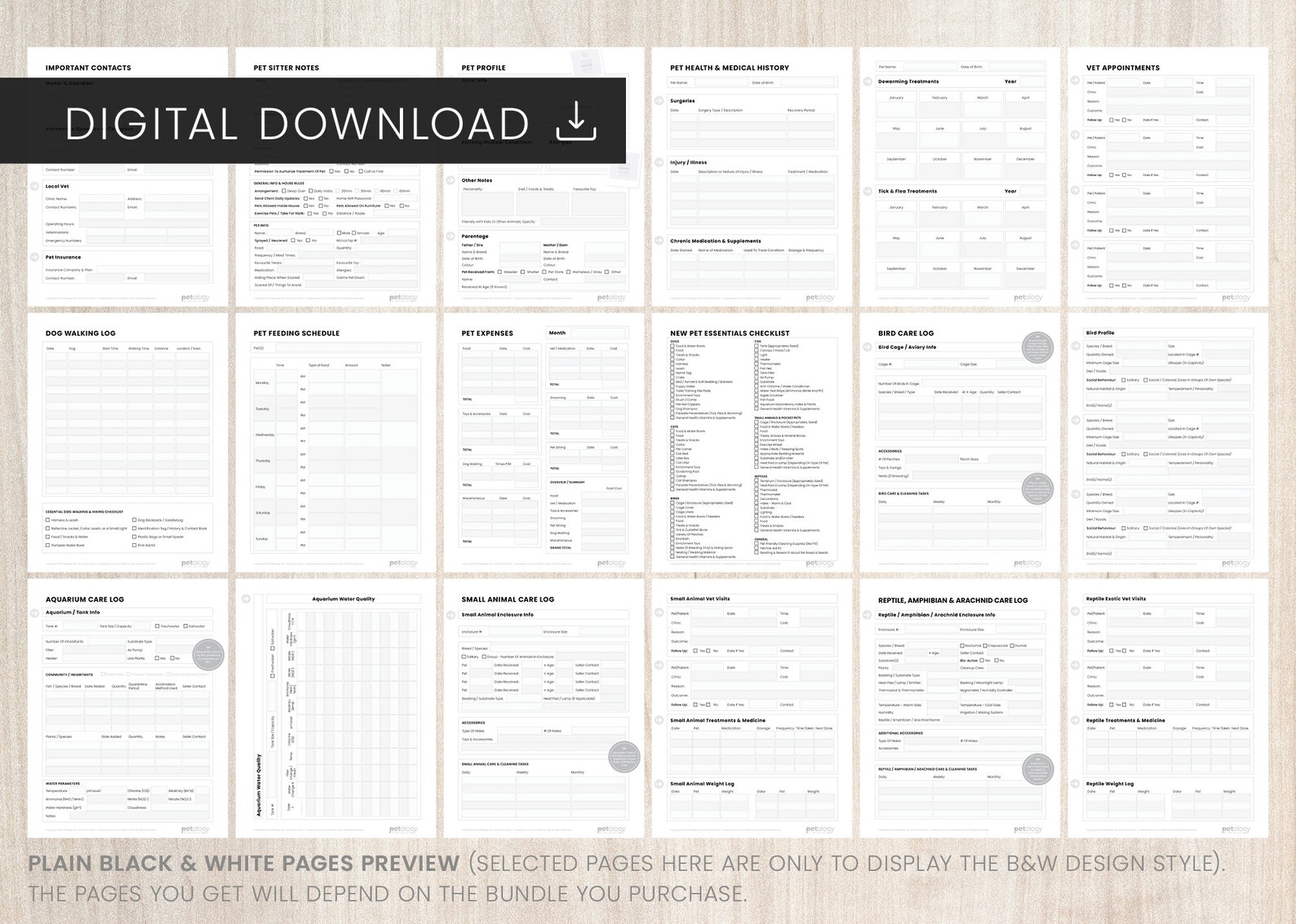 Aquarium Care Log | Printable | Pet Care Planner | Aquarium Maintenance ...