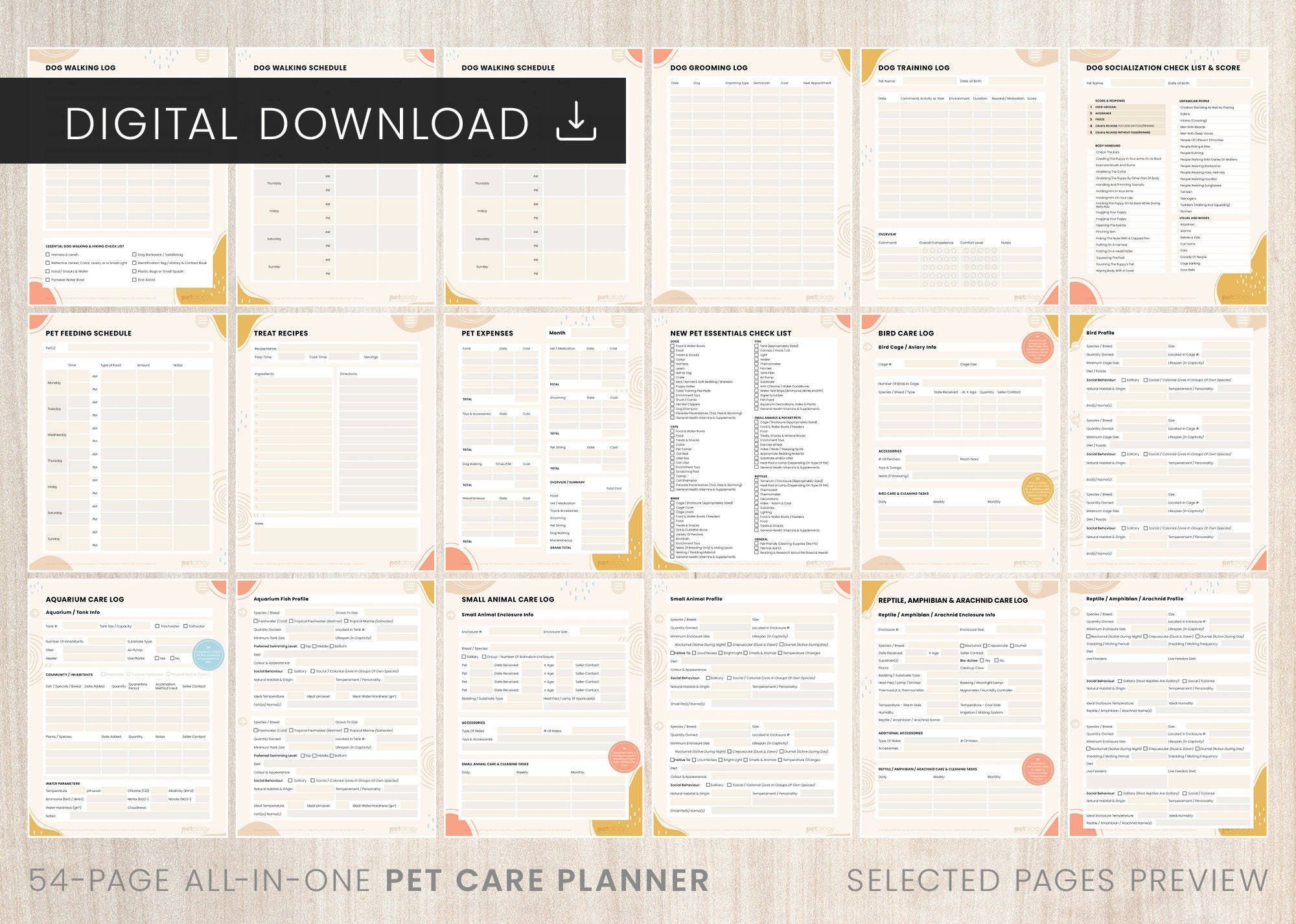 All-in-one Pet Care Planner Printable Pet Health Tracker - Etsy