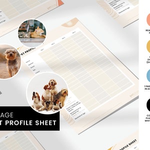 Pet Profile Sheet Multiple Pets | Printable | Pet Care Planner | Pet ...