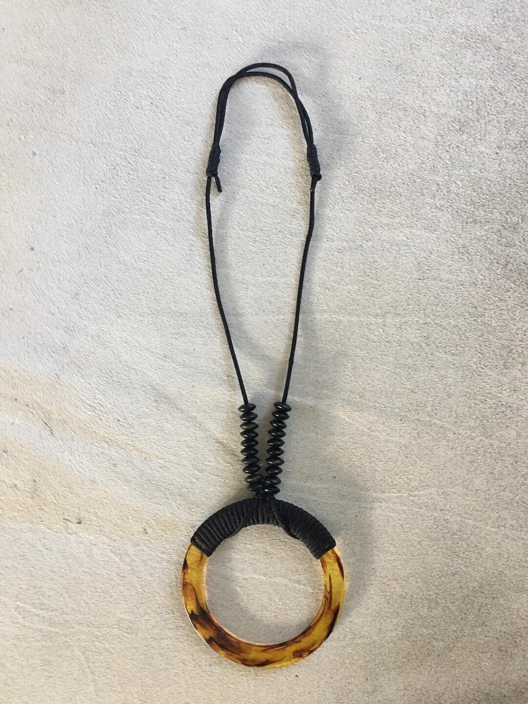 Large Extravagant Black Parachute Nylon Cord Adjustable Necklace XL ...