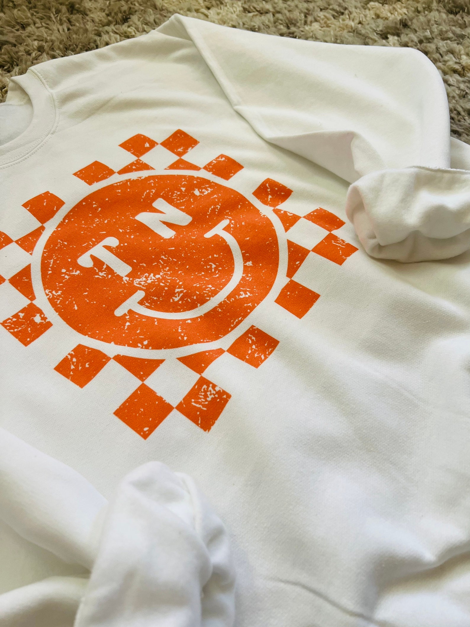 Tennessee Distressed Smiley Bleached Tee TN Orange and White - Etsy
