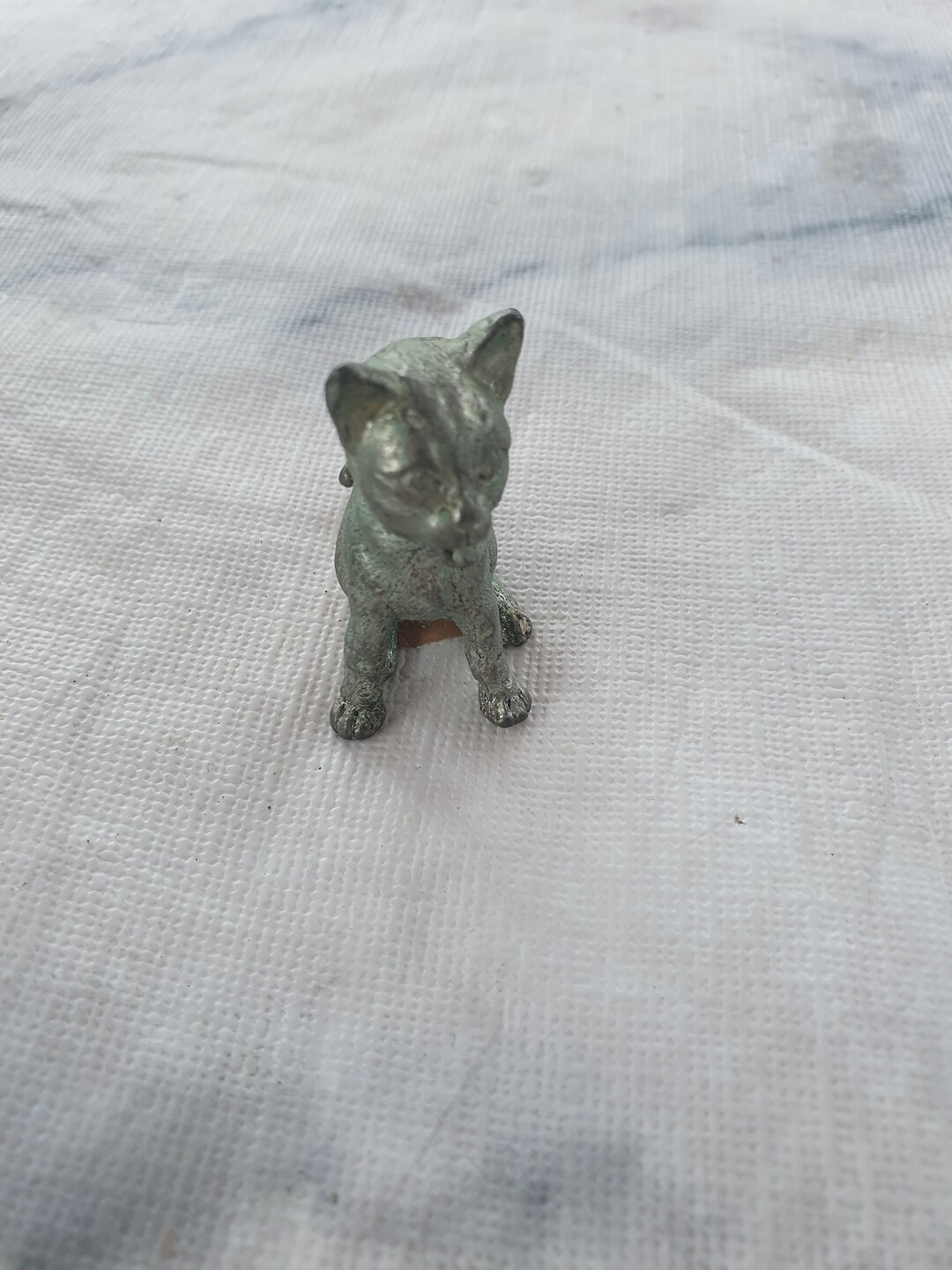Vintage Pewter Cat Figurine, Miniature Cat, Cat Lover Gift, Decorative ...
