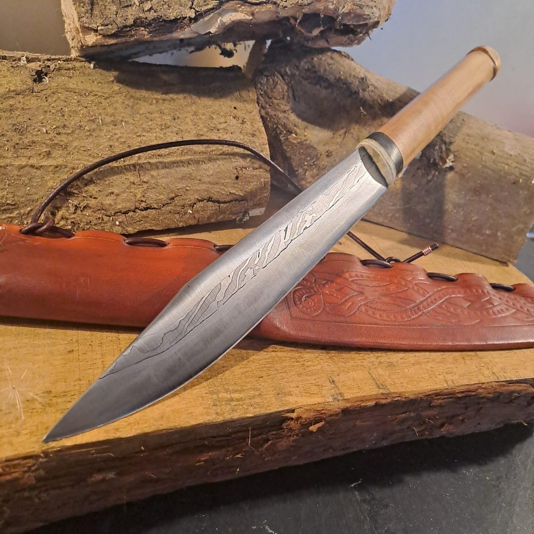Hand Forged Anglo Saxon Type III/IV Seax With Handmade Sheath - Etsy