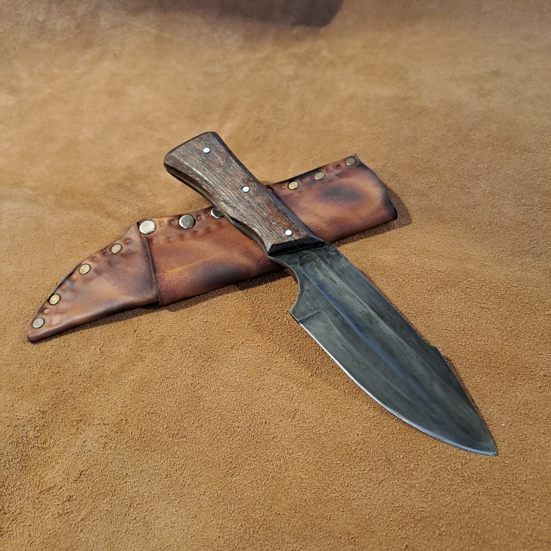 Hand Forged Bushcraft Trapper With Side Draw Sheath - Etsy
