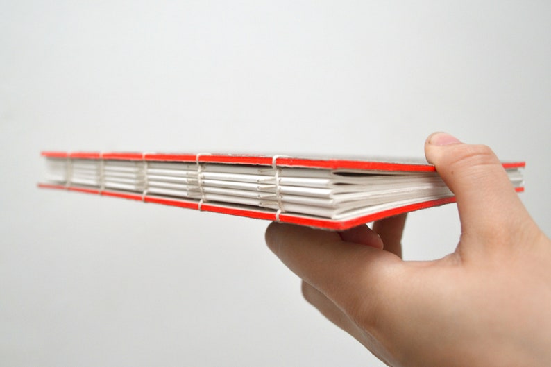 Pink Double Grey Notebook Handmade Blanket Stitch Binding - Etsy