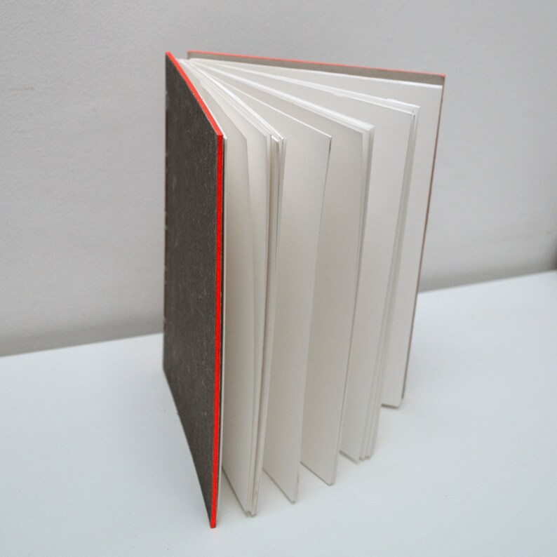 Pink Double Grey Notebook Handmade Blanket Stitch Binding - Etsy