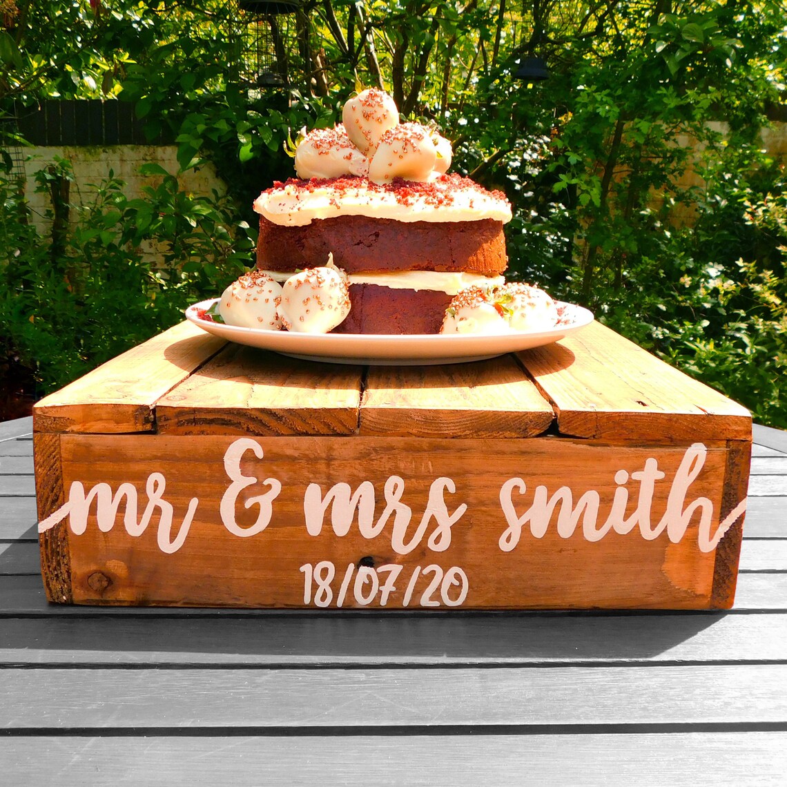 Handmade Rustic Wooden Cake Stand Range of SIZES Available | Etsy UK