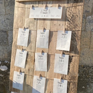 PERSONALISED Wedding Table Plan | Rustic Wooden Table Plan Board ...