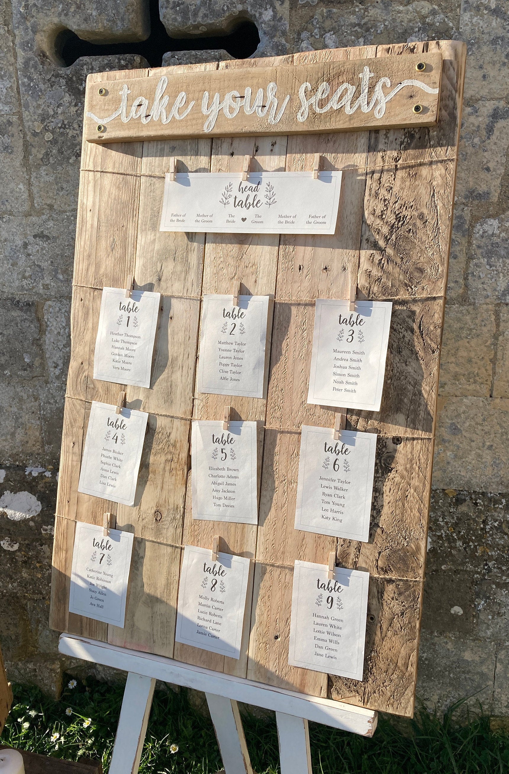 PERSONALISED Wedding Table Plan Rustic Wooden Table Plan - Etsy UK