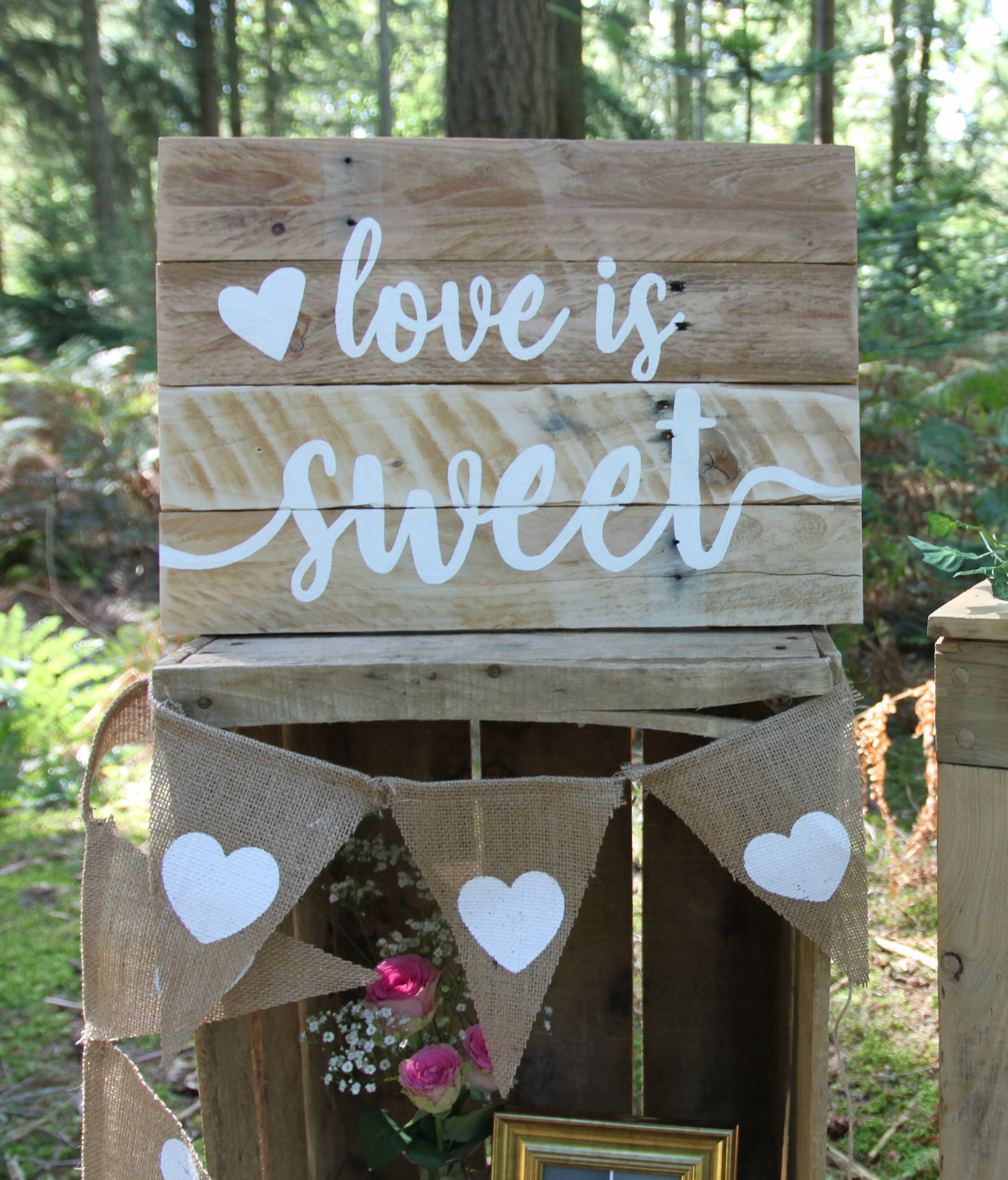 Sweet Table/Cart Sign Handmade rustic 'Love is Sweet' | Etsy