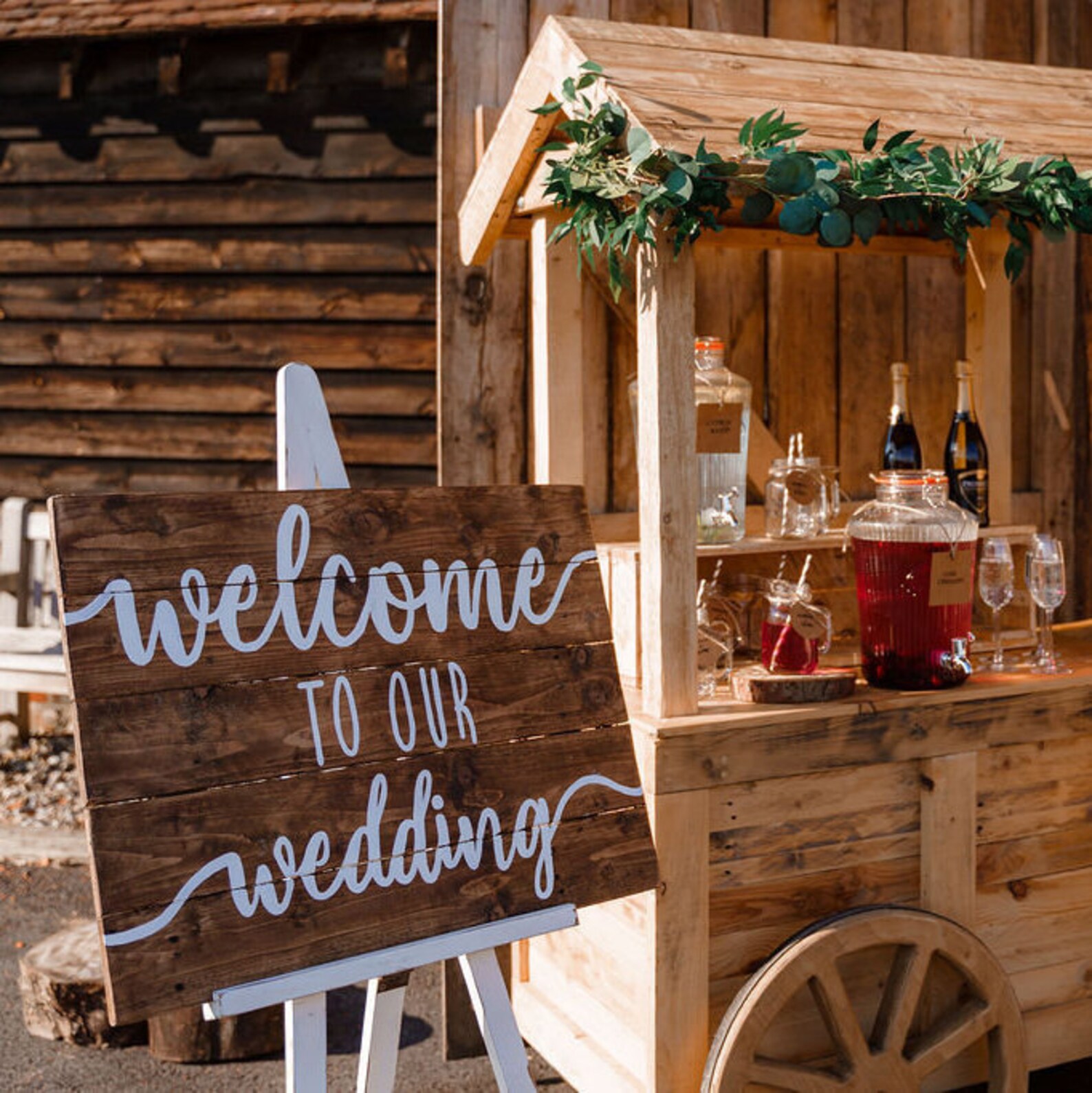 PERSONALISED Rustic Wedding 'welcome' Signs- Wedding Signage | Welcome ...