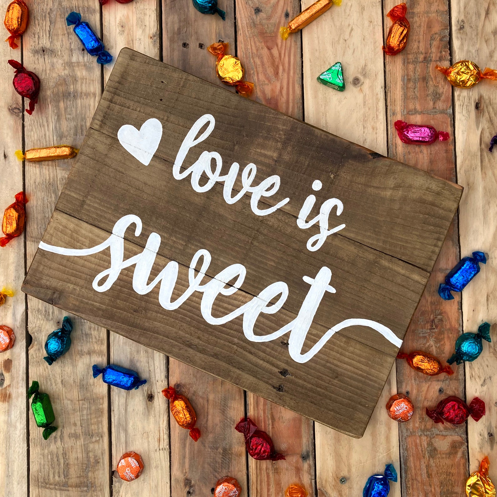 Sweet Table/Cart Sign Handmade rustic 'Love is Sweet' | Etsy
