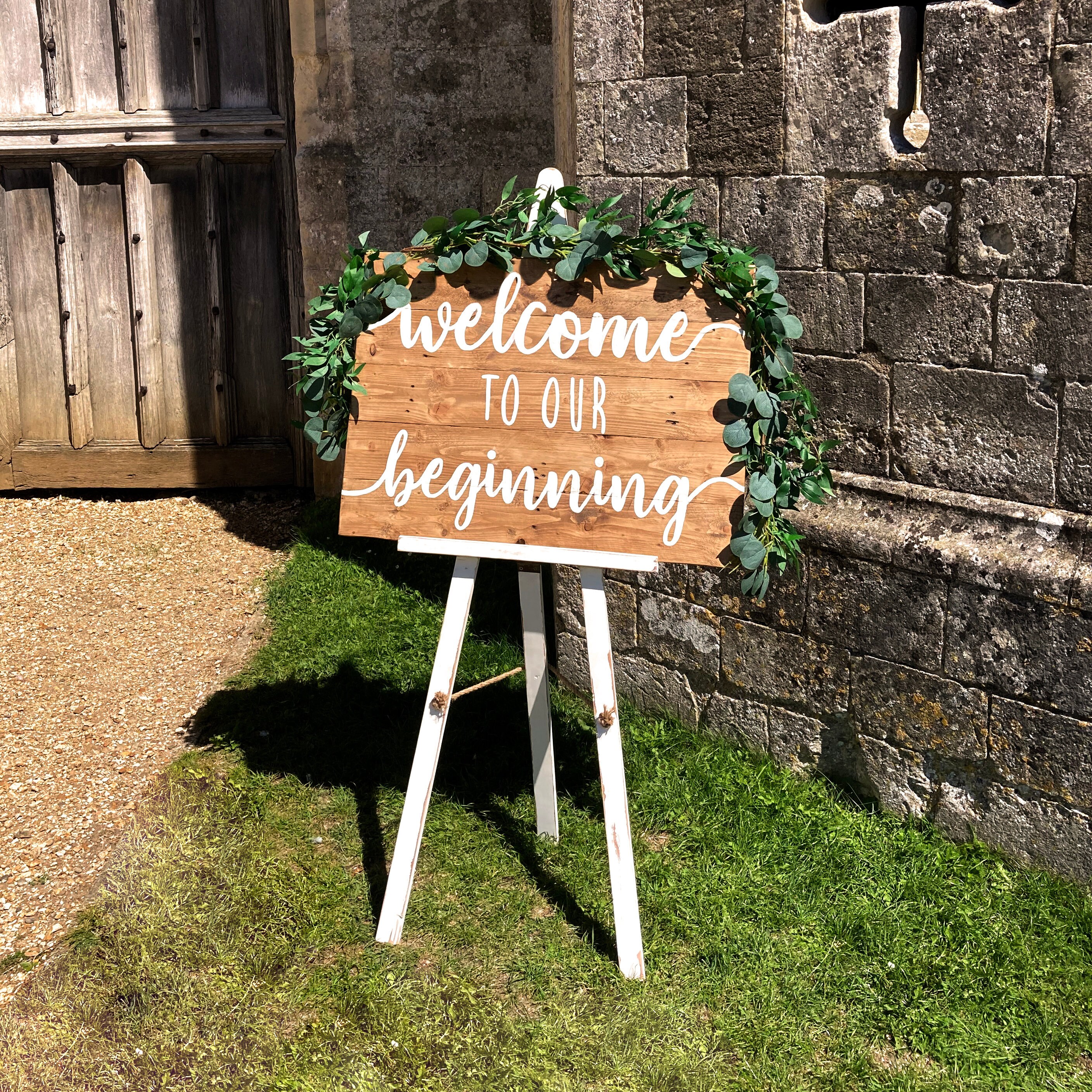 Rustic Wedding 'welcome' Sign- Wedding Signage | Welcome Sign for ...