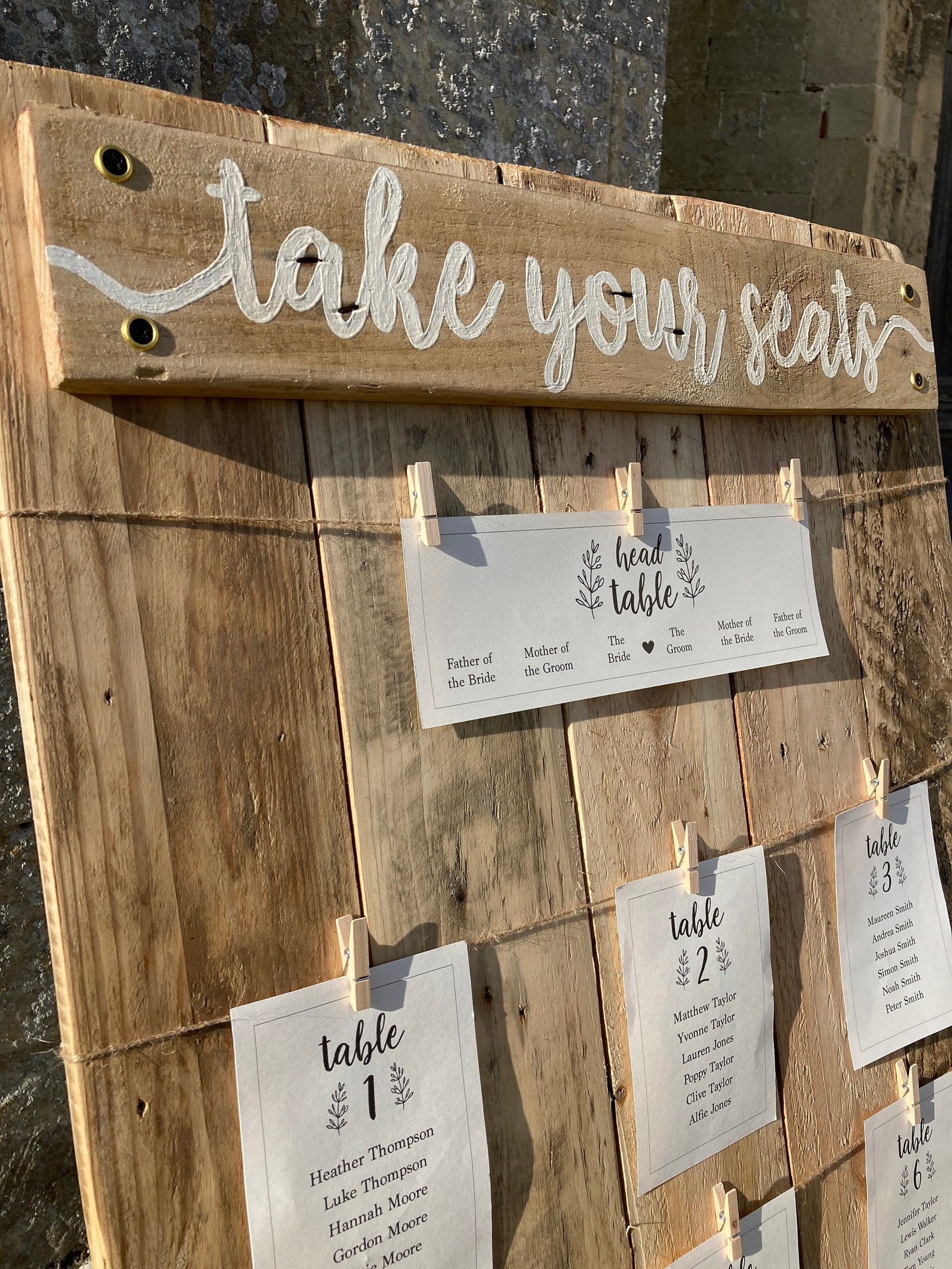 PERSONALISED Wedding Table Plan Rustic Wooden Table Plan - Etsy