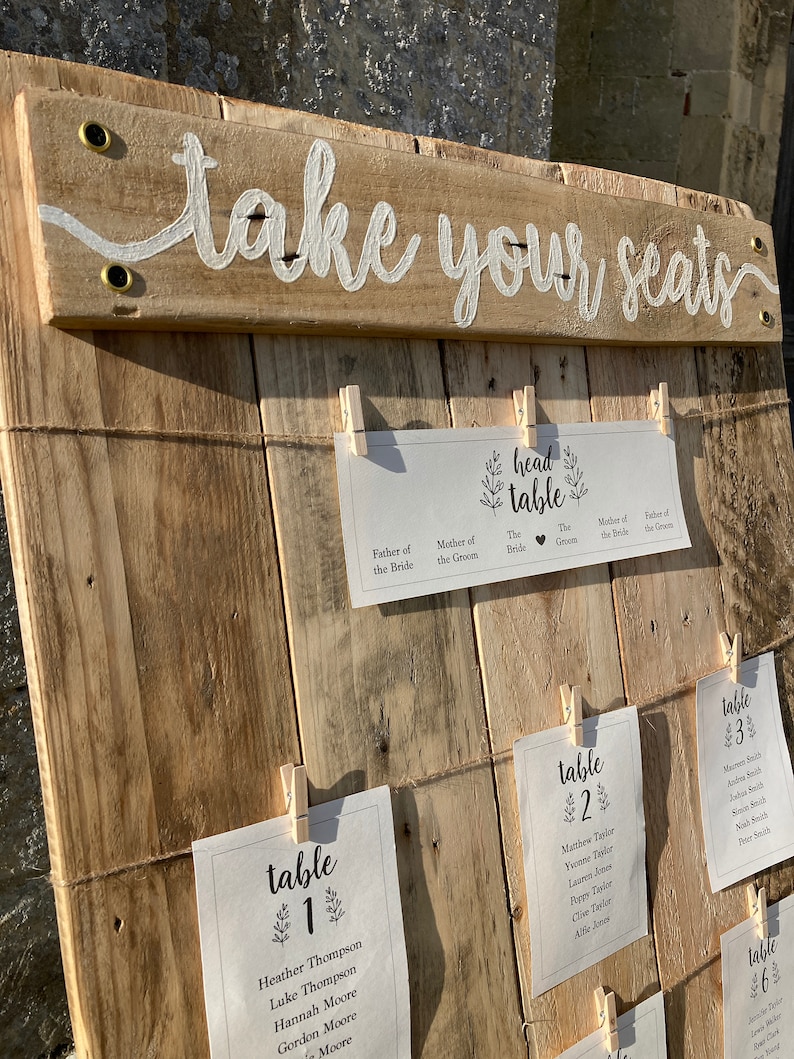 PERSONALISED Wedding Table Plan Rustic Wooden Table Plan - Etsy UK