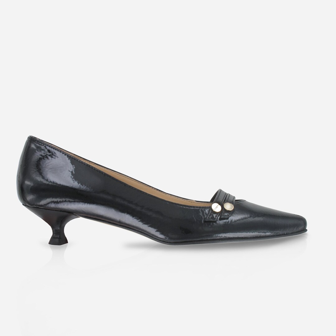 Kitten Heel Black Patent Pump Low Heel Black Pump Kitten - Etsy