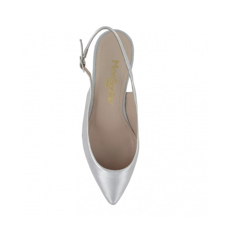 Silver Pointy Kitten Heel Pump, Silver Kitten Heel Slingback, Silver ...