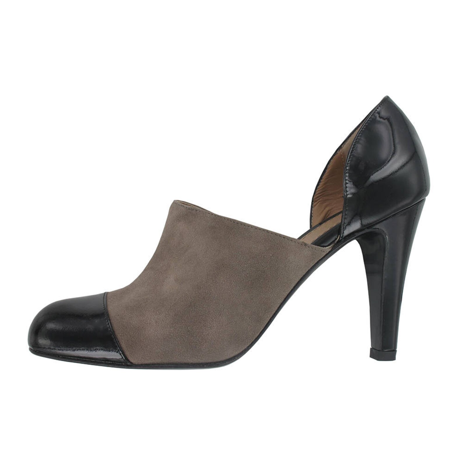 Grey and Black Woman Pump Bicolore Woman Pump Grey Suede - Etsy