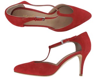 Red Pointy Pumps - Etsy