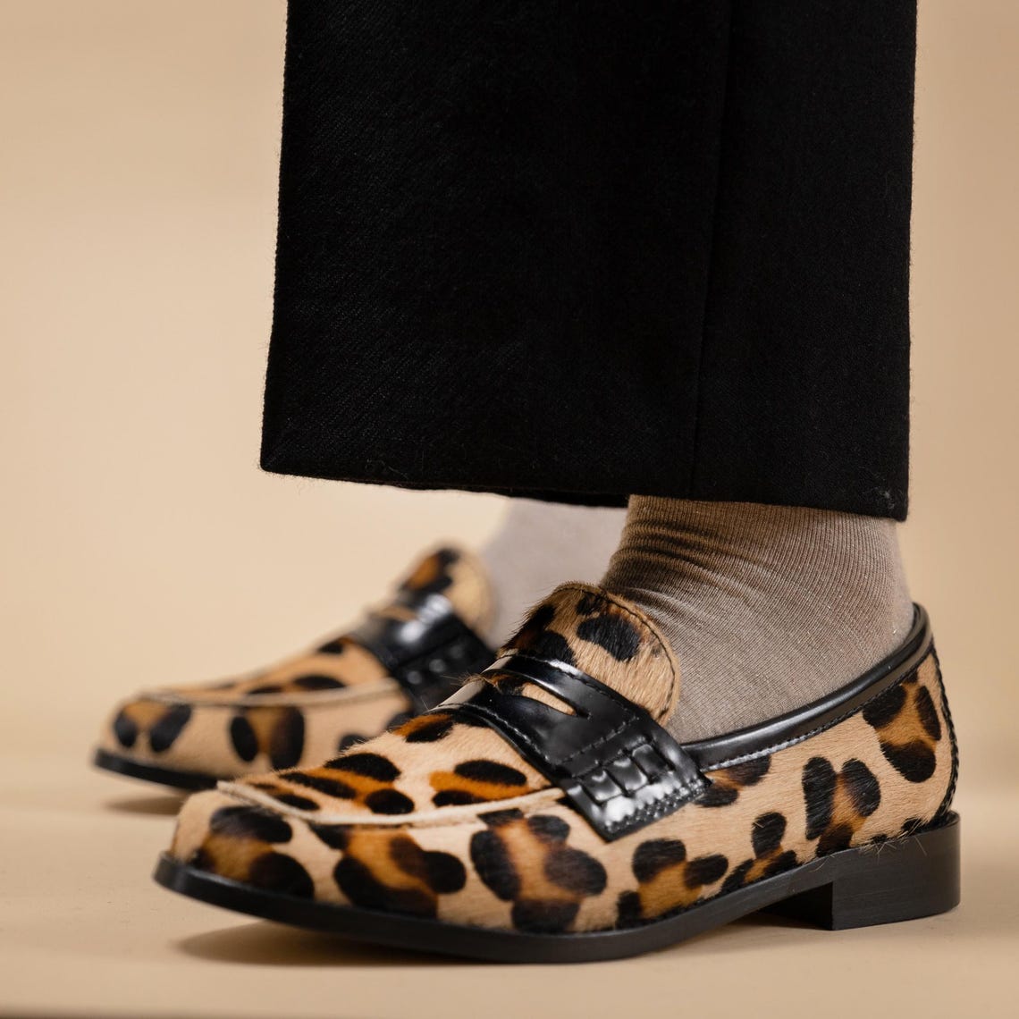 Woman Leopard Print Loafer, Woman Loafer, Leopard Print Flat Shoes ...