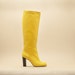 Yellow Leather Knee High Boots, Women Leather High Boots, Handmade ...