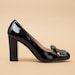 T Strap Black Leather Shoes, Black Patent Leather T Strap Heel ...