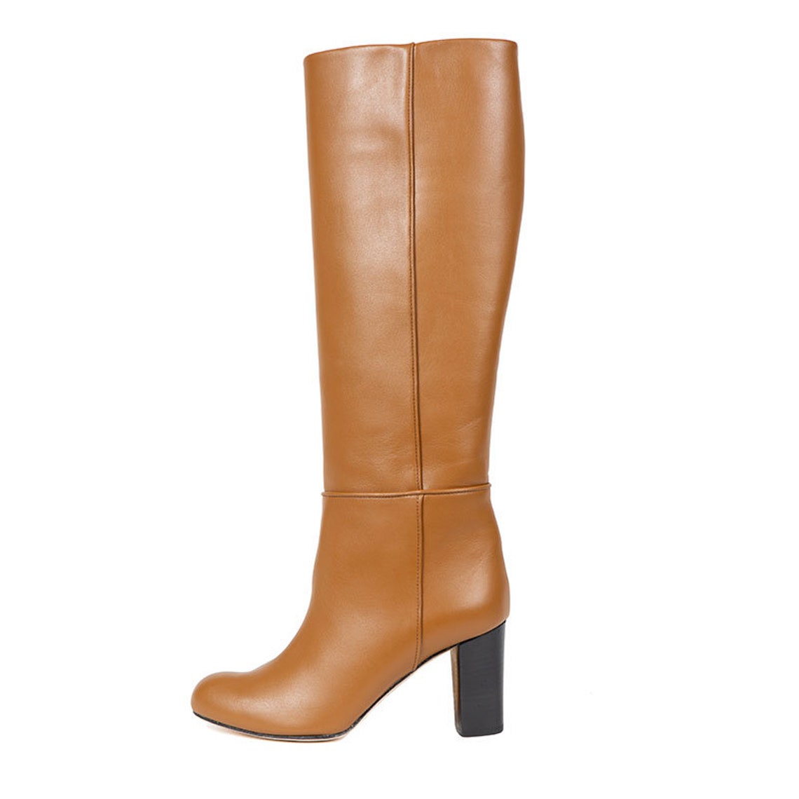 Bottes cuir beige cognac, Botte femme cuir , Bottes cuir beige, Bottes ...