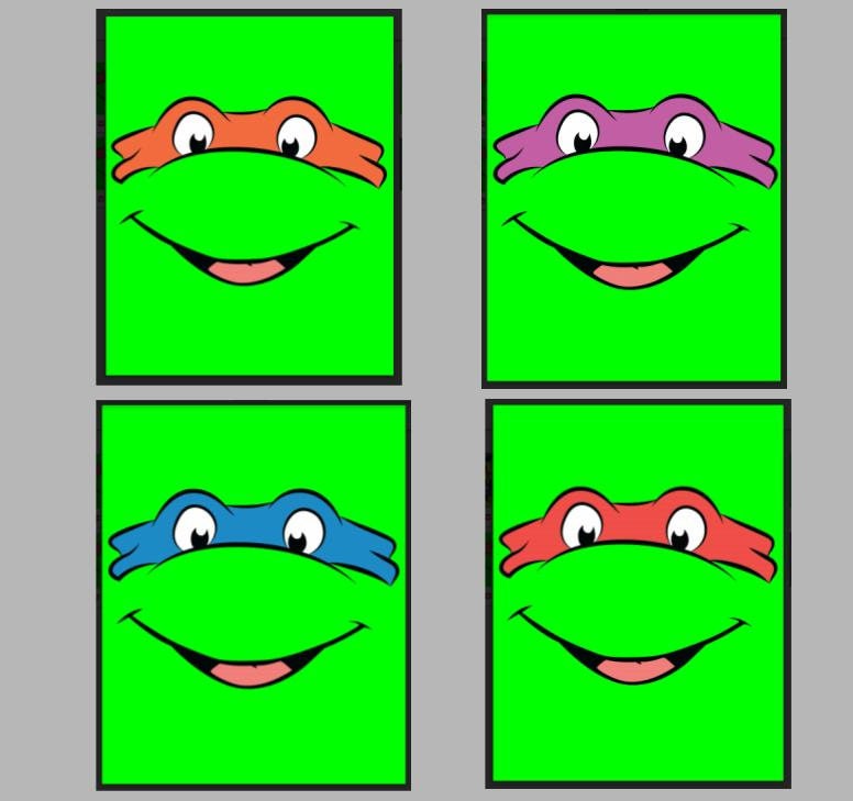 Ninja Turtle Printable Faces