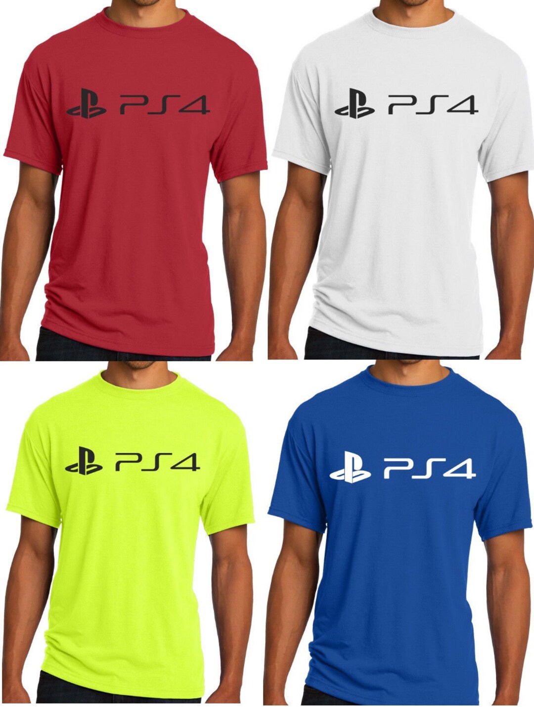 New Mens T-shirt PS4 Play Station Gamer Sony 4 Black S M L XL 2XL 3XL ...