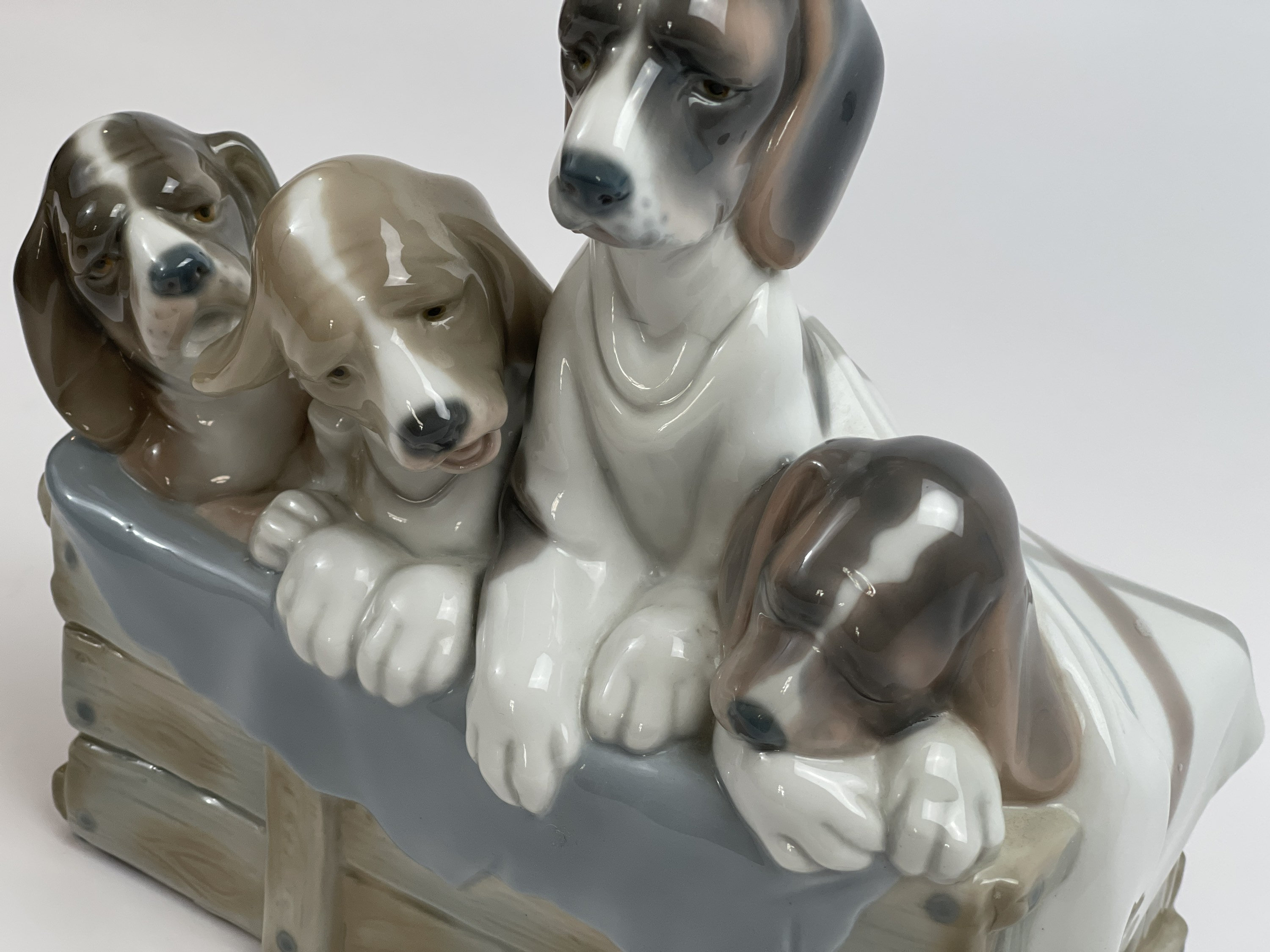 Lladro Dog Figurine Presumably by Juan Huerta 4 Puppies / Dogs With ...