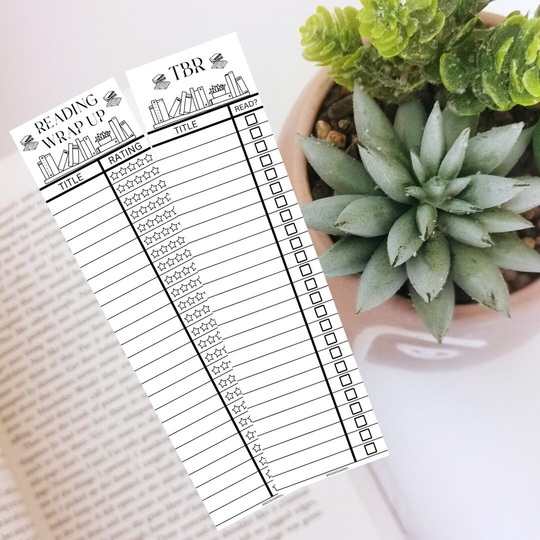 Reading Log Tracker and TBR DIY Fill in Yourself Bookmark - Etsy