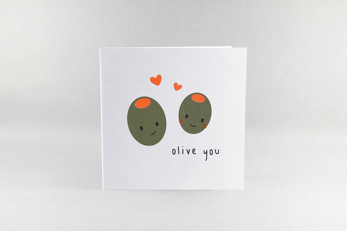 Olive You Card Love Card Anniversary Card Funny Anniversary - Etsy UK
