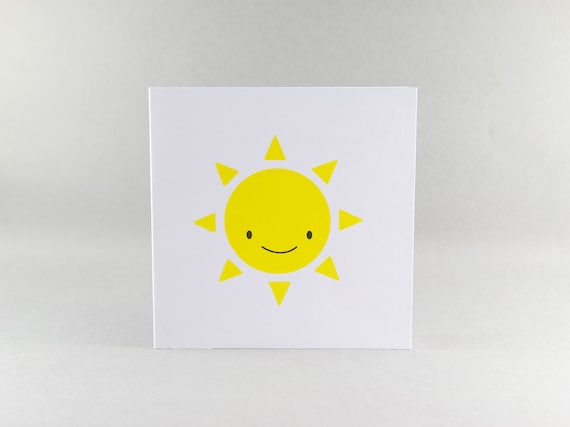 Sunshine Card Sun Card Thank You Card Hello Card Blank | Etsy